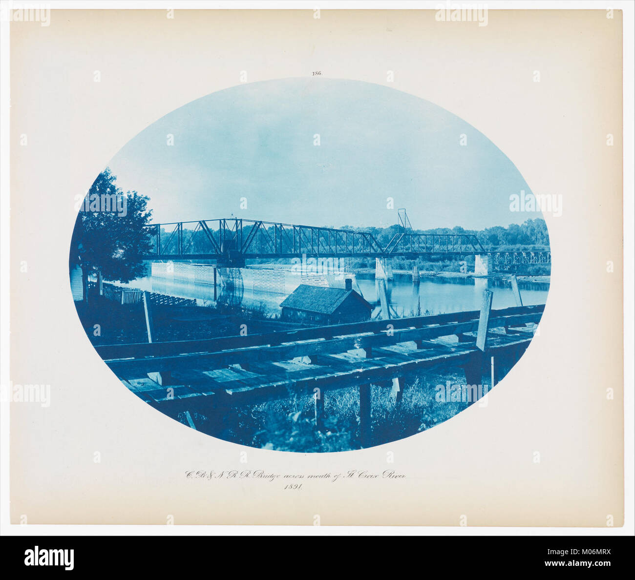The Chicago, Burlington & Northern Railroad Bridge spans the La Croix ...