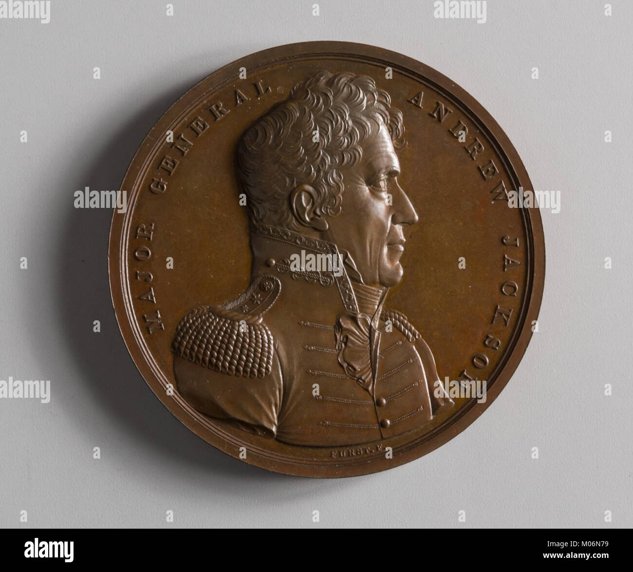 This artwork depicts Major General Andrew Jackson leading forces during ...
