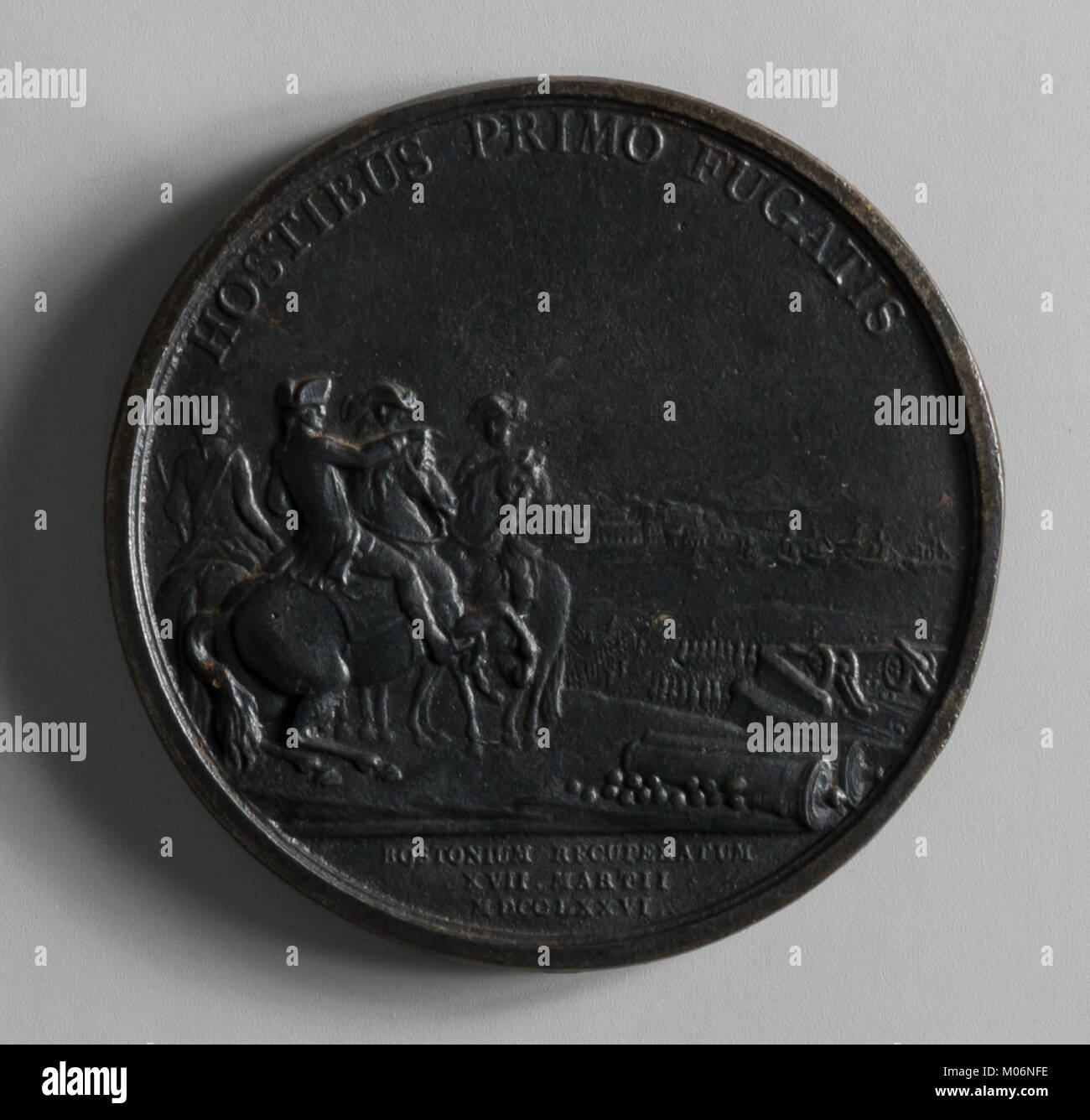 Engraved medal illustrates historical figures and symbols with precise ...