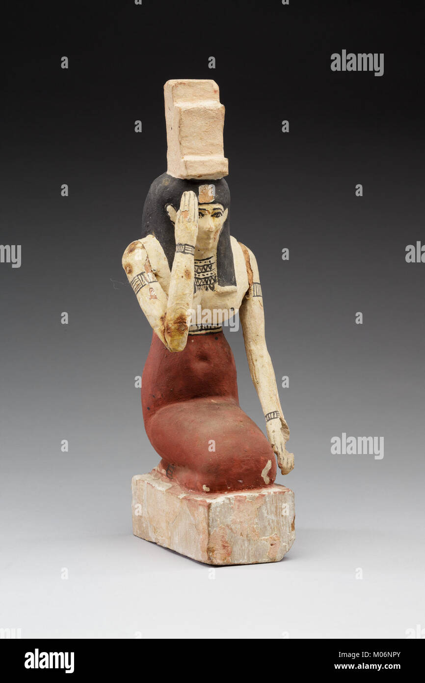 The funerary figure of Isis depicts the Egyptian goddess of mourning ...