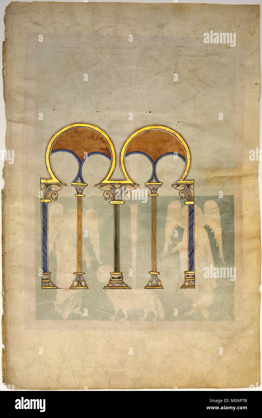 This leaf from a Beatus manuscript shows the Lamb at the Foot of the ...