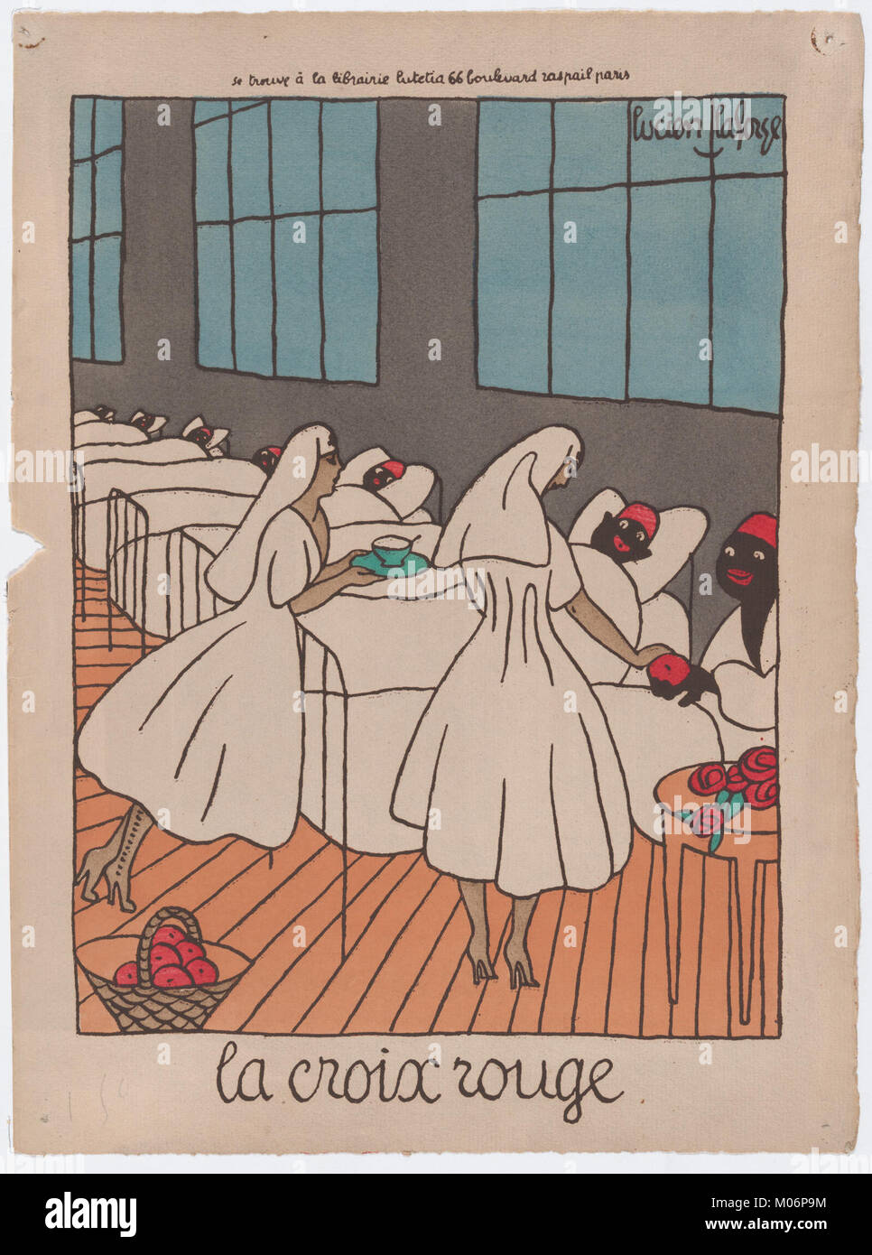 This artwork titled 'La croix rouge' symbolizes the Red Cross and its ...