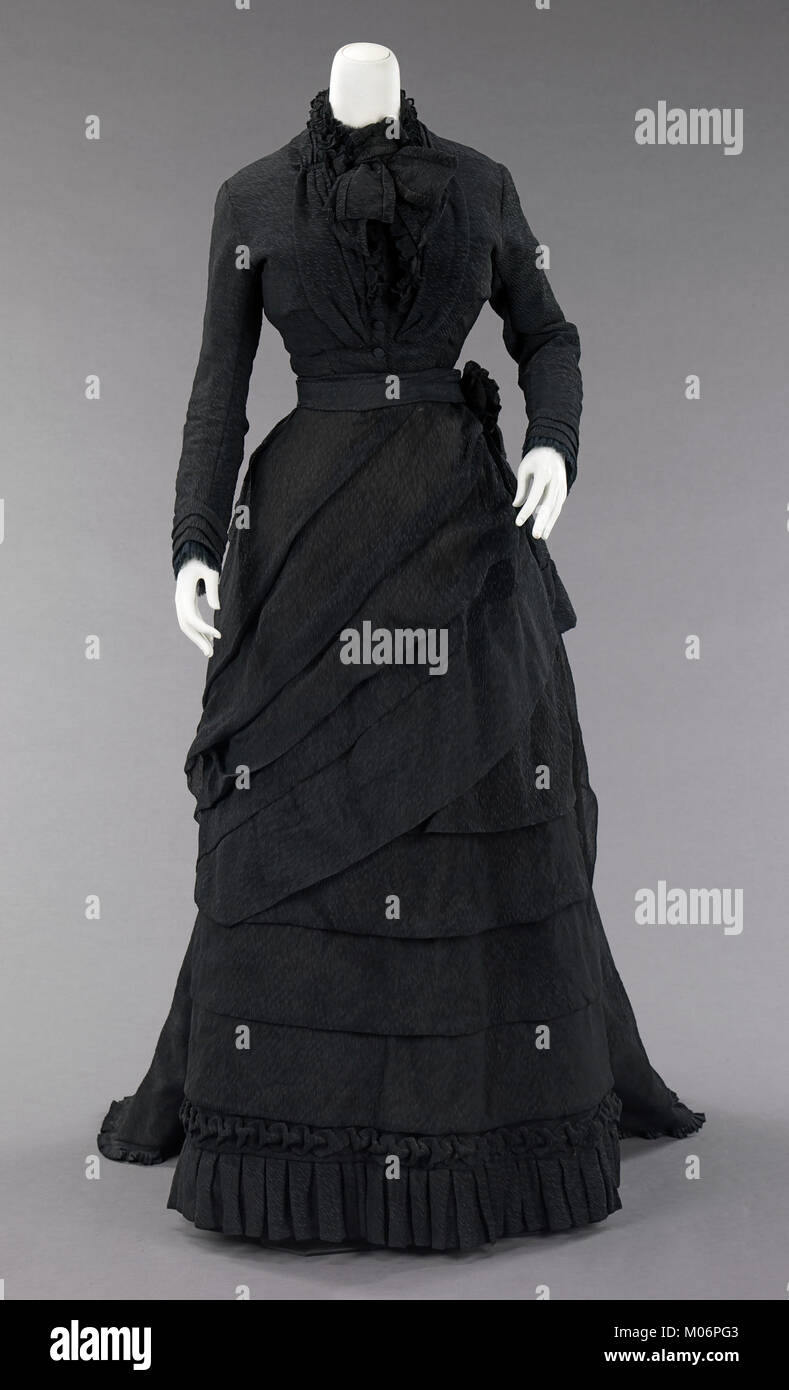 A mourning ensemble, consisting of various garments and accessories ...