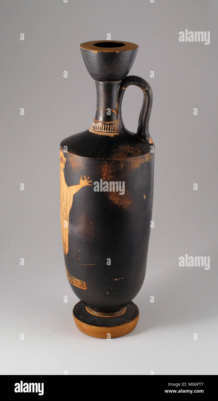 This ancient Greek lekythos is a type of ceramic vessel used for ...
