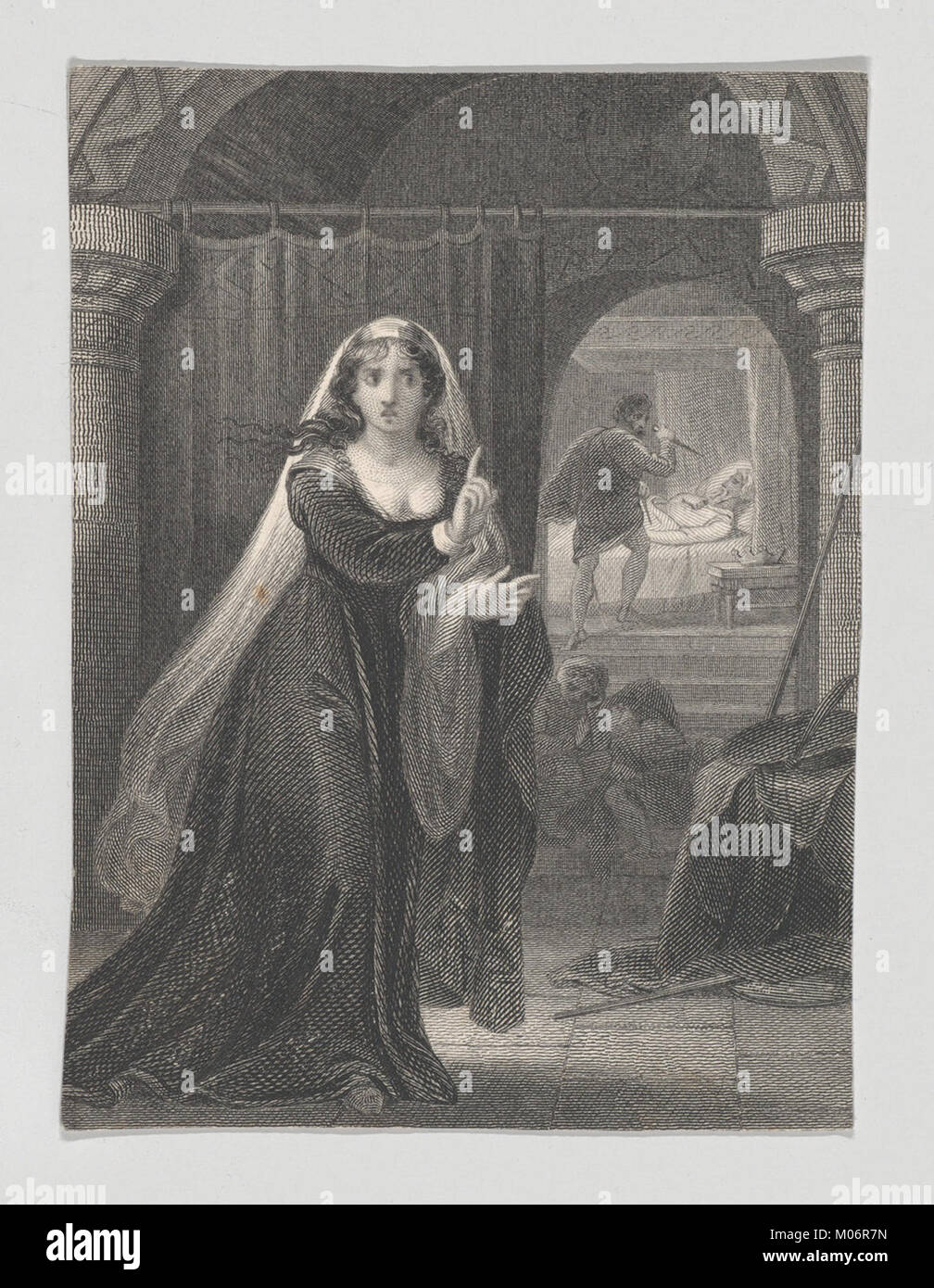 This scene from Shakespeare's *Macbeth* depicts Lady Macbeth and ...