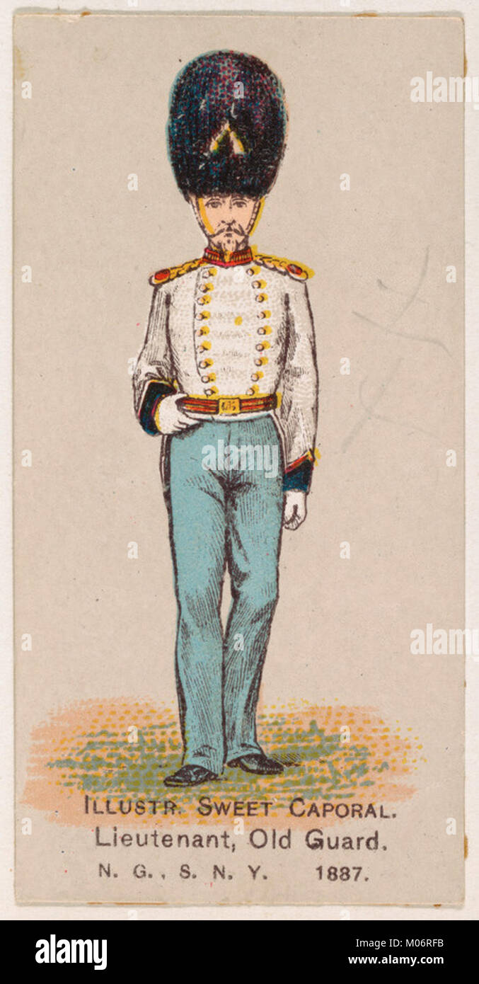 The 1887 military card depicts the Old Guard of the National Guard of ...