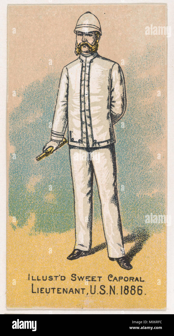 The Military Series card shows a U.S. Navy lieutenant from 1886 ...