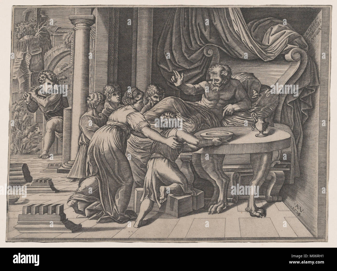 A depiction of Isaac blessing Jacob, captured in an artwork within the ...