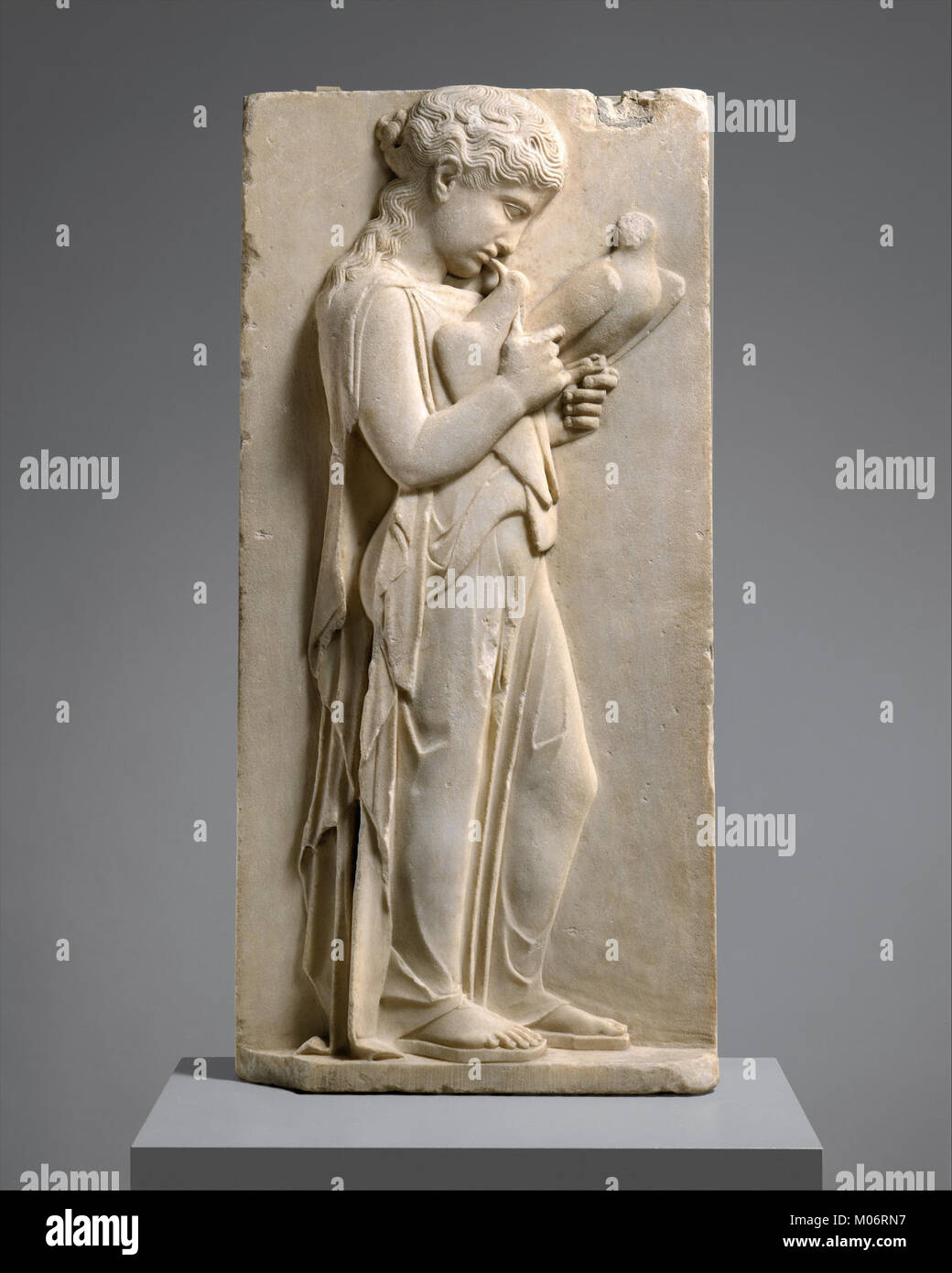 Marble grave stele of a little girl, ca. 450–440 BCE Stock Photo - Alamy