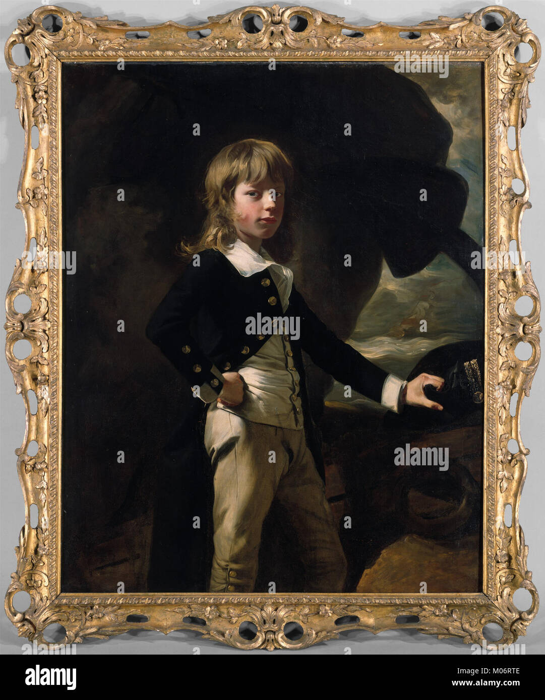 This portrait of Midshipman Augustus Brine presents a formal depiction ...