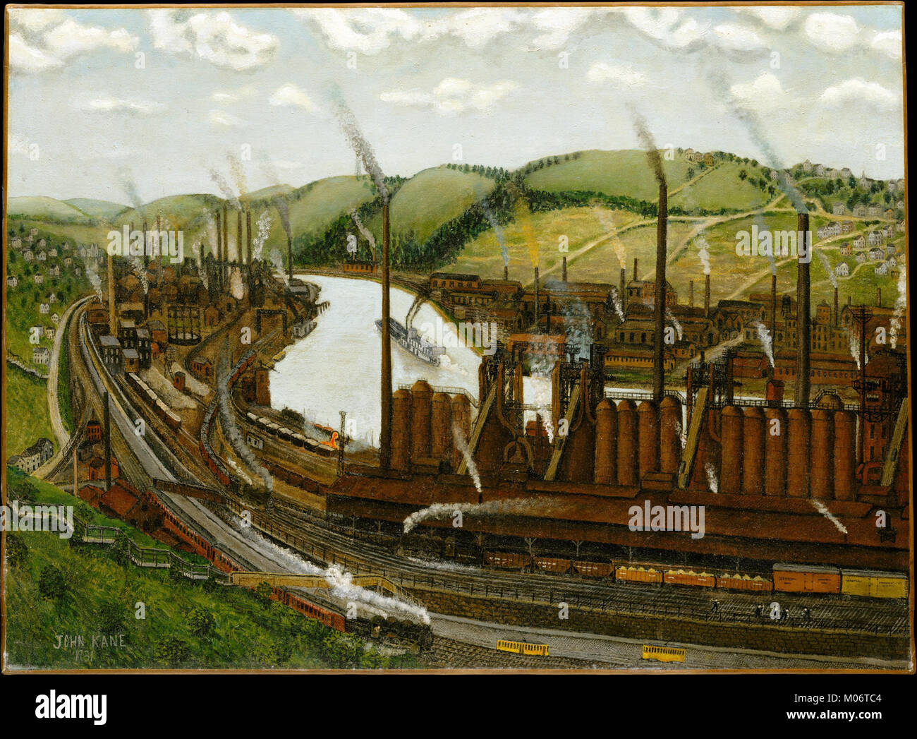 This depiction of the Monongahela River Valley in Pennsylvania offers a ...