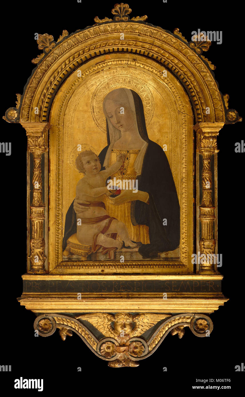 This artwork depicts the Madonna and Child, a common theme in Christian ...
