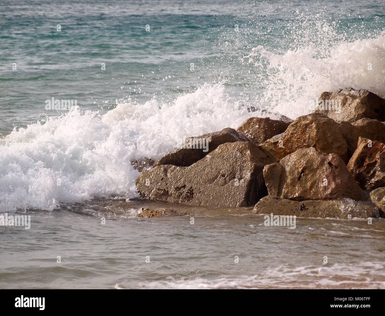 Waves and rocks in the Atlantic ocean in detail Stock Photo - Alamy