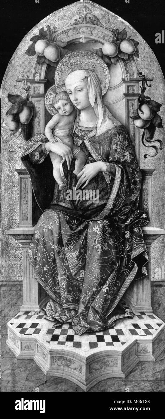 This classical depiction of Madonna and Child presents the Virgin Mary ...