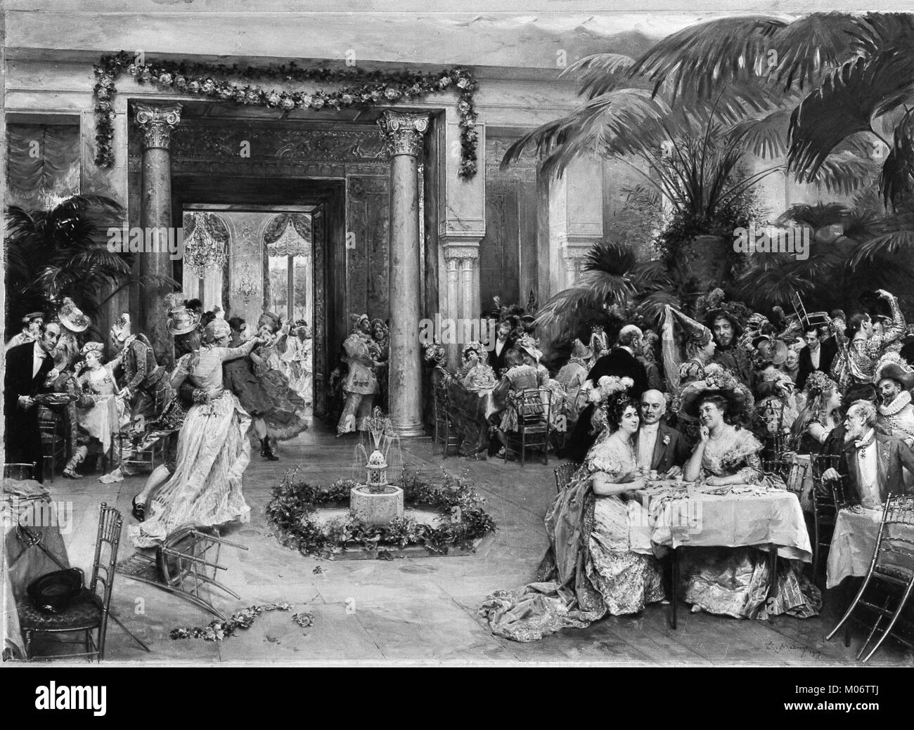 Masquerade ball vintage Black and White Stock Photos & Images - Alamy