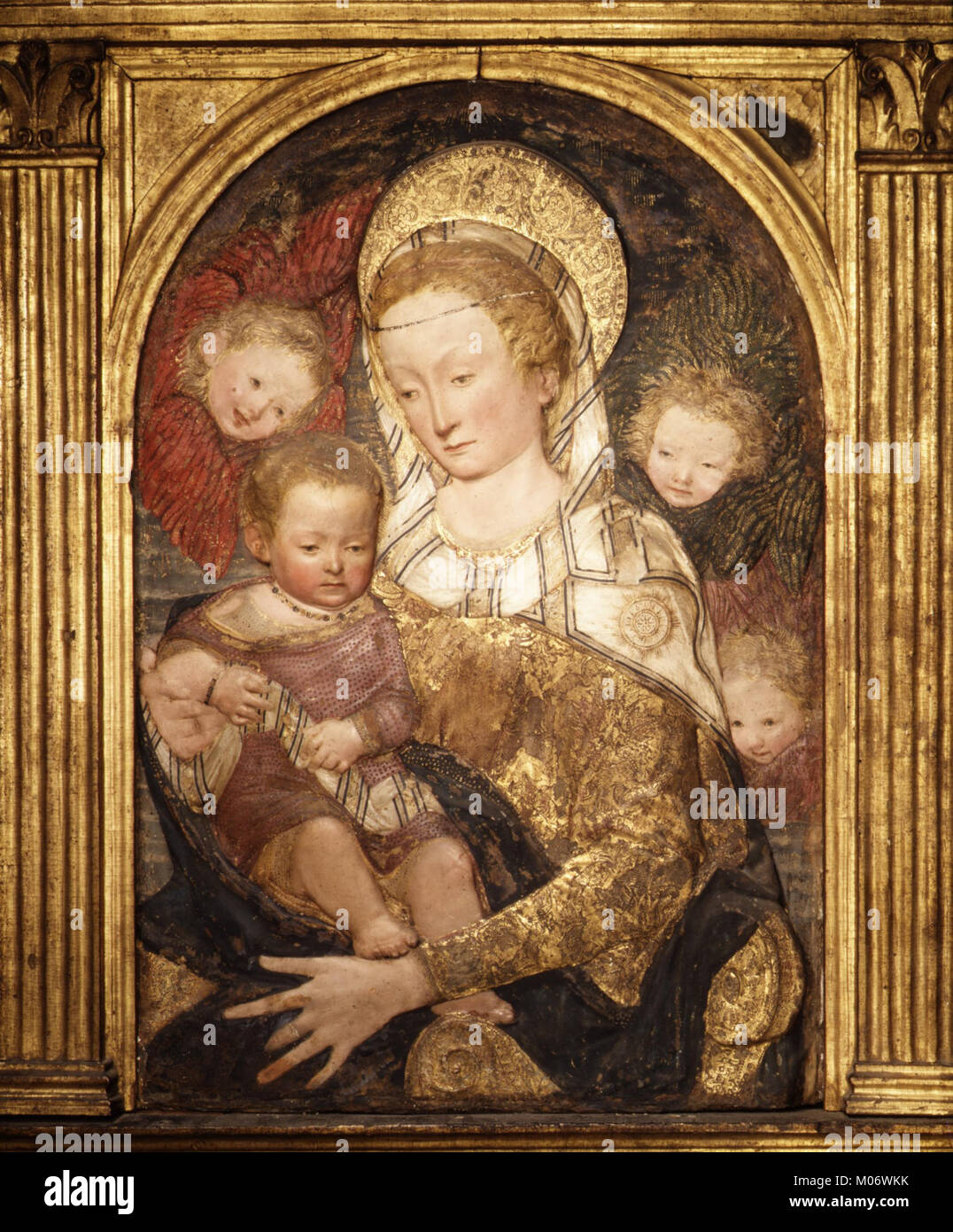 This depiction of the Madonna and Child with Angels showcases the ...