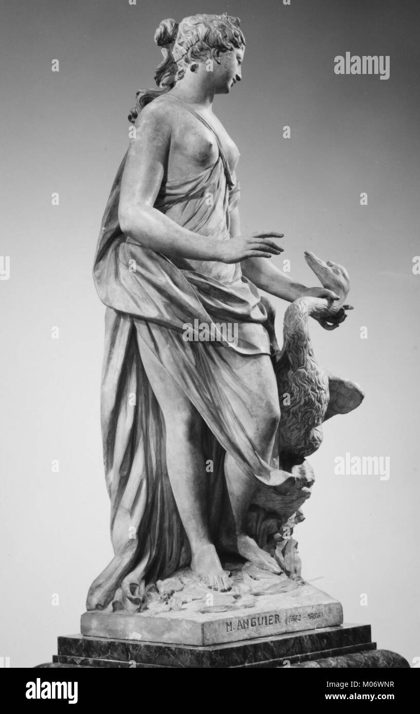 This classical depiction of *Leda and the Swan* represents the Greek myth where Zeus, in the ...