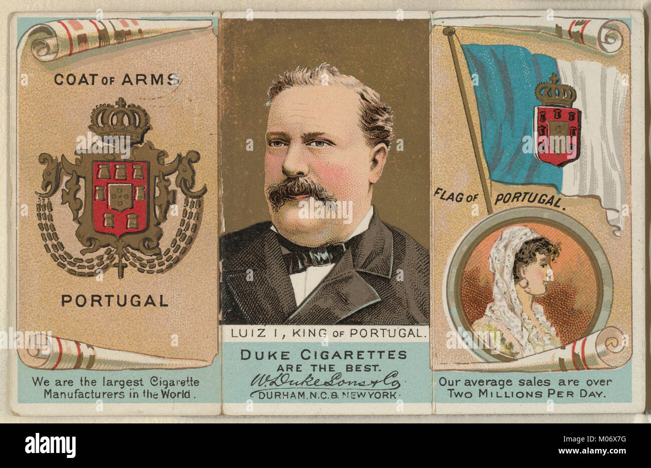 Portrait of Luiz I, King of Portugal, from the Rulers, Flags, and Coats ...
