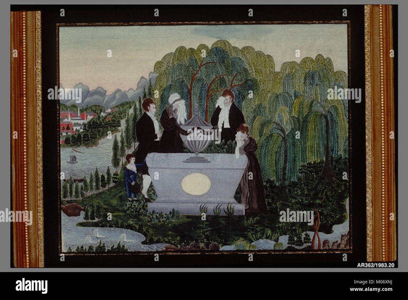 This mourning picture depicts a sorrowful scene, illustrating the ...
