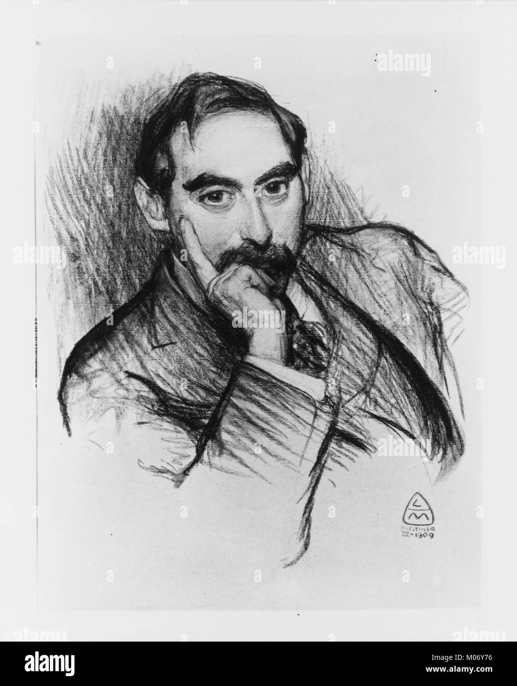 This portrait of Louis Loeb, a notable figure, captures his likeness ...