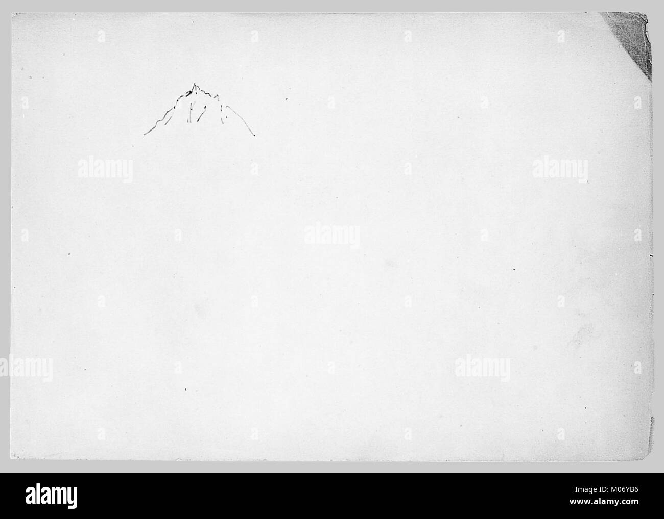 This sketch titled 'Mountain Peak' from an 1869 Swiss sketchbook ...