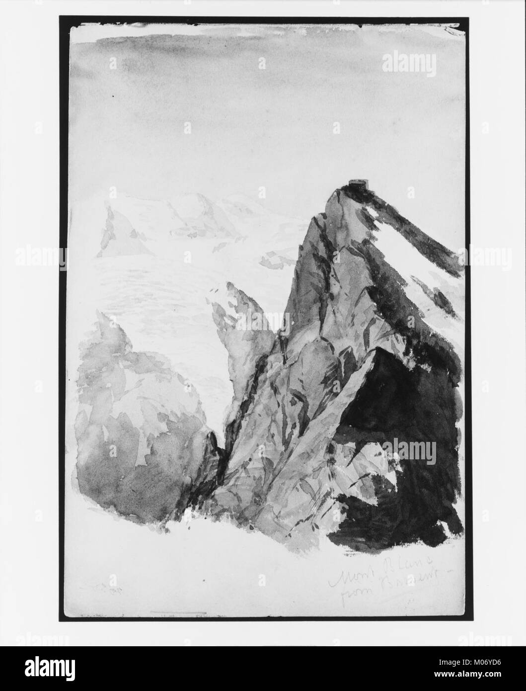 This watercolor sketch from 1869, titled 'Mont Blanc from Brevent ...