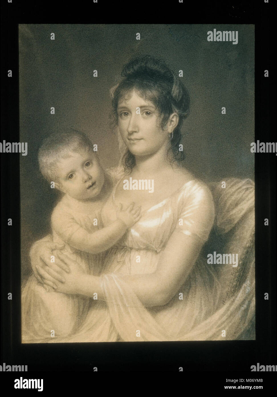 This portrait features Mrs. Daniel Strobel, Jr., and her son, George ...