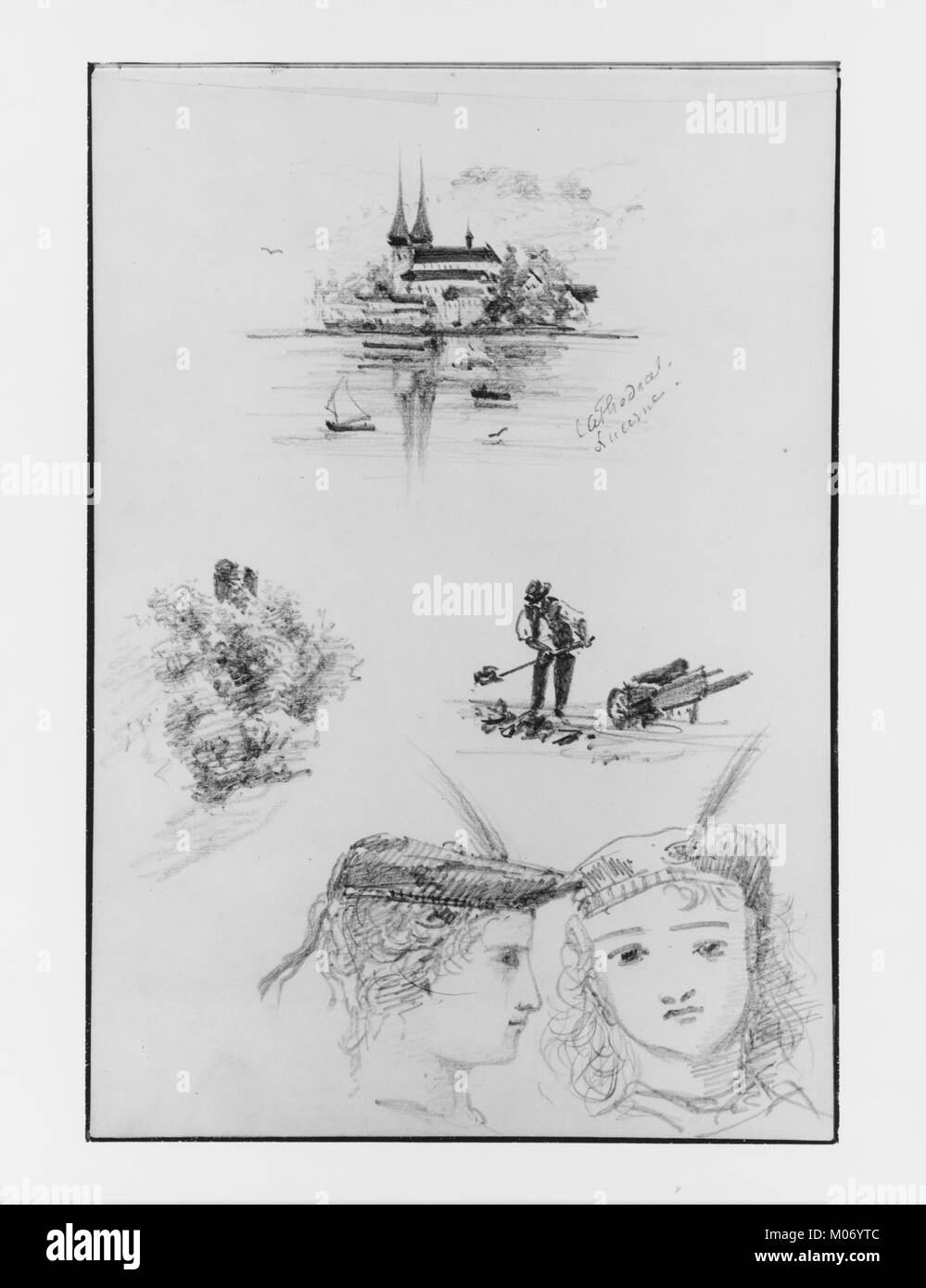 This drawing from the 1870 Switzerland Sketchbook captures Lucerne ...