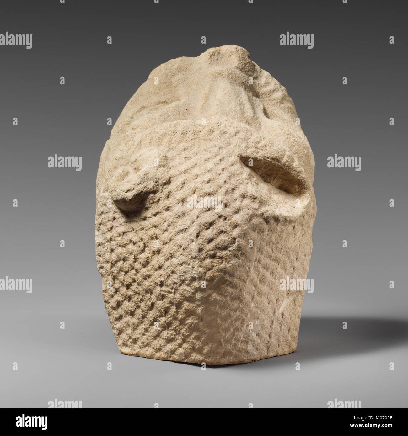 Limestone head of Herakles wearing the lion skin MET DP159418 Stock ...
