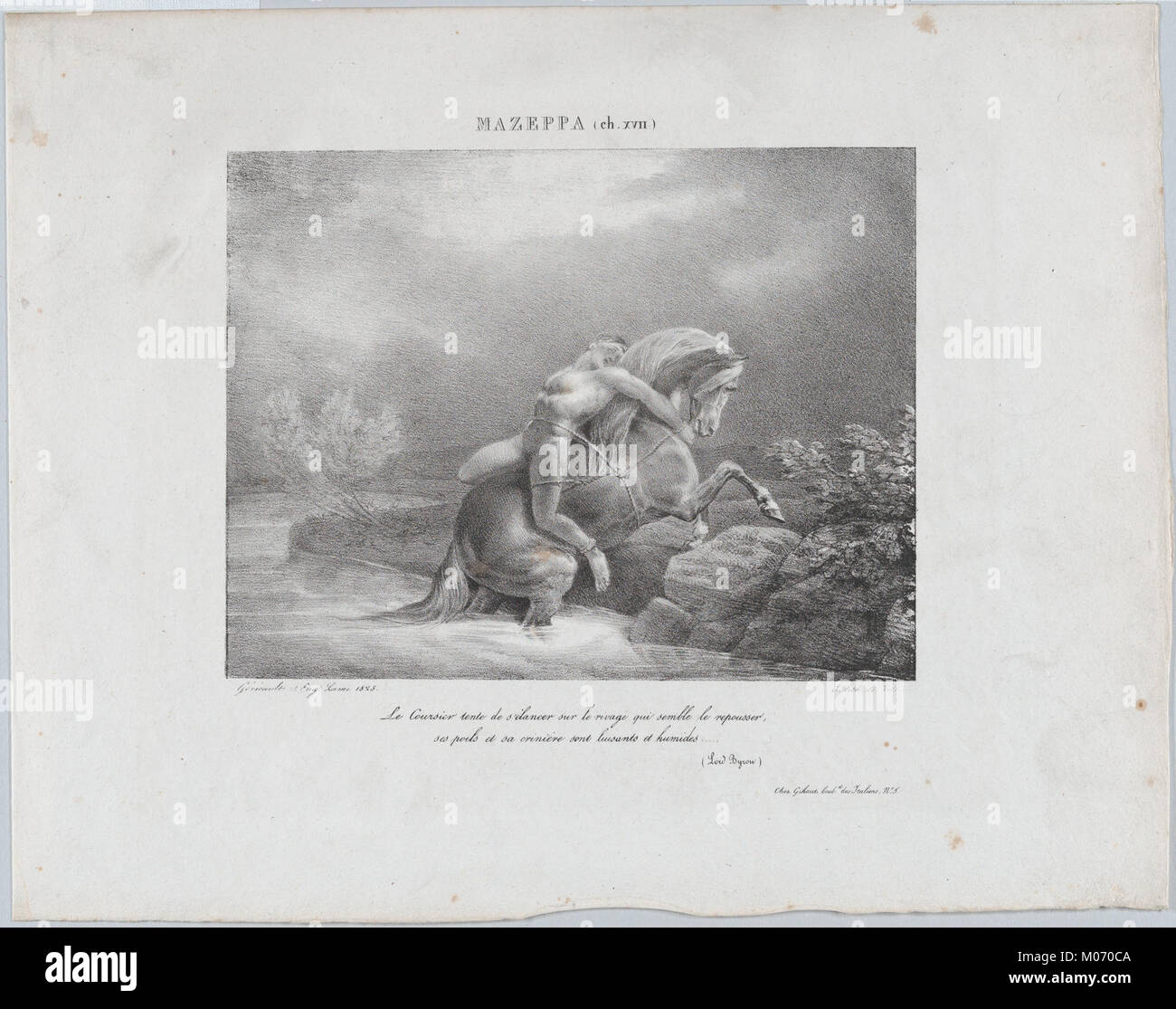 This artwork depicts the dramatic moment of Mazeppa, an iconic figure ...