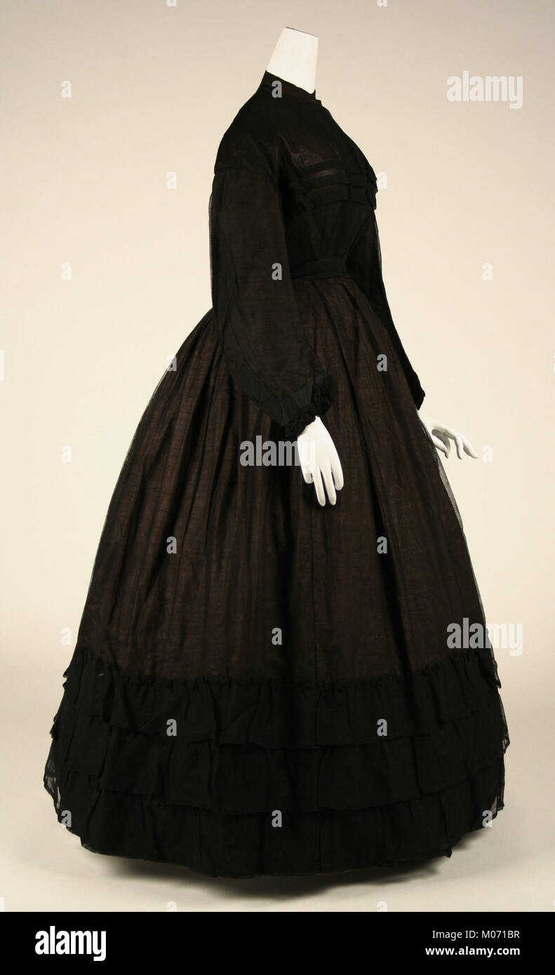 A mourning dress from the MET collection illustrating somber, formal ...