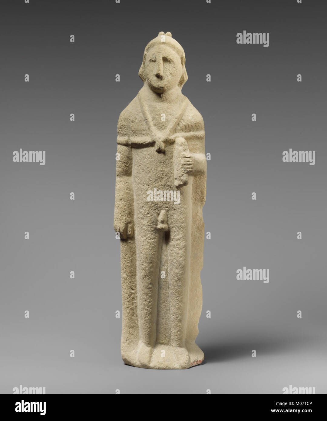 This limestone statuette depicts Pan, the Greek god of the wild, often ...