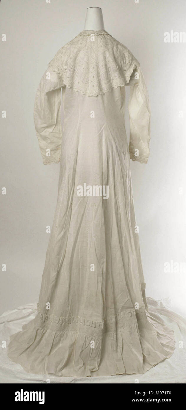 A morning dress, representing fashion from its period, showcasing the ...