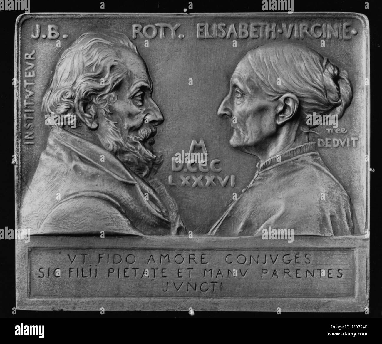 This artwork depicts Jean Baptiste and Elisabeth Virginie Roty, parents ...