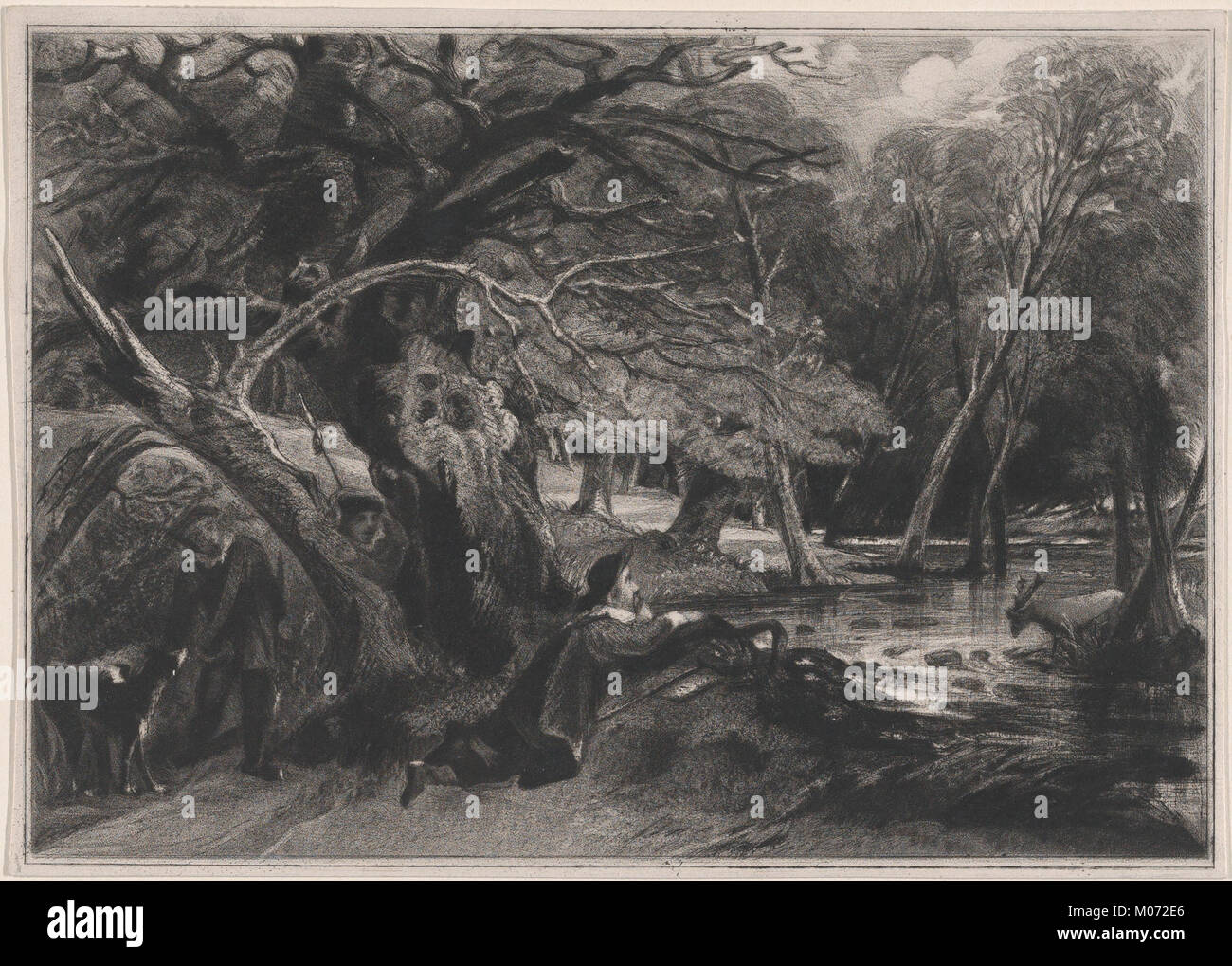 This artwork depicts Jacques and the wounded stag from Shakespeareâ€™s ...