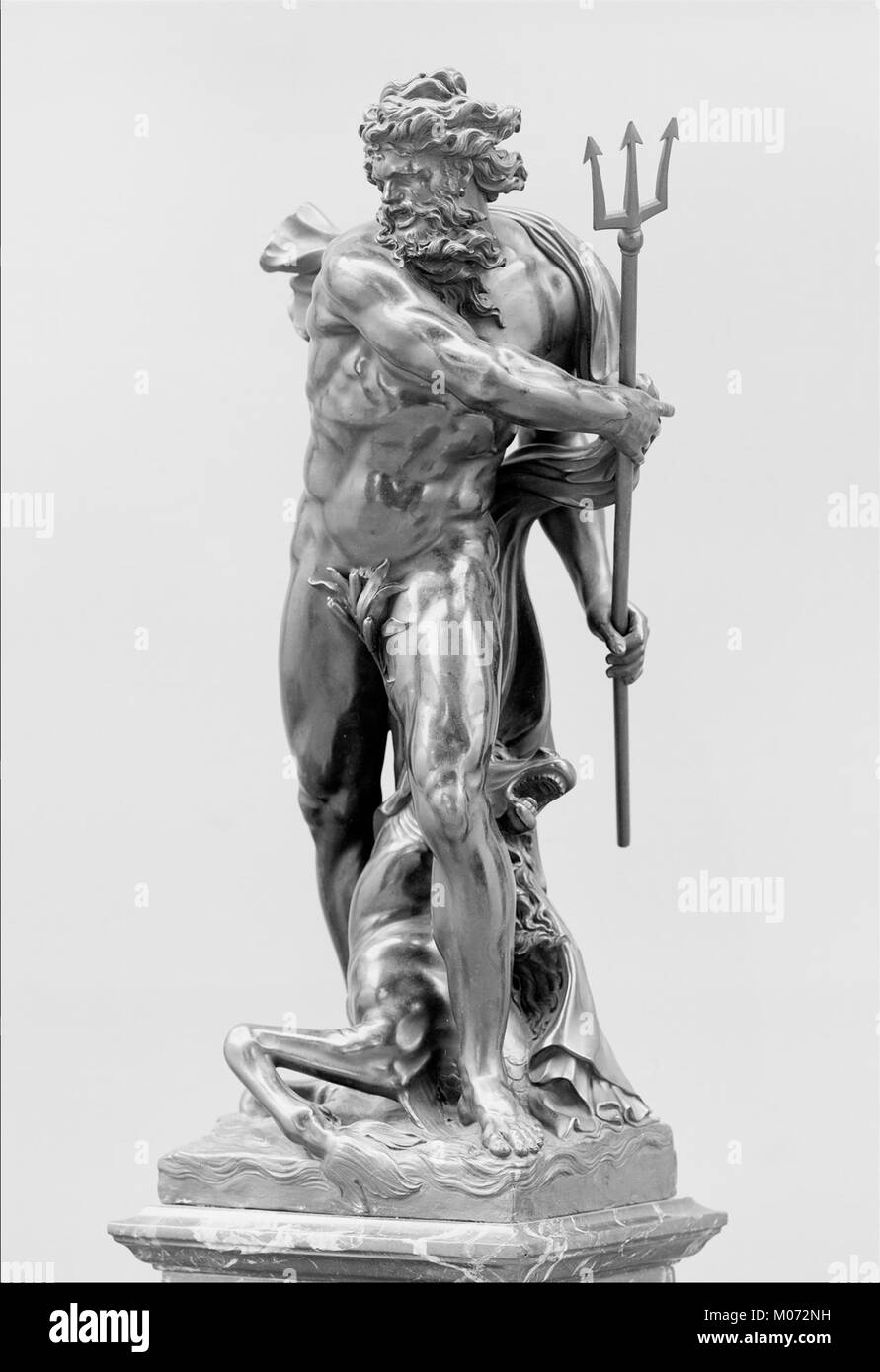 Sculpture of Neptune representing Roman mythology, illustrating ...