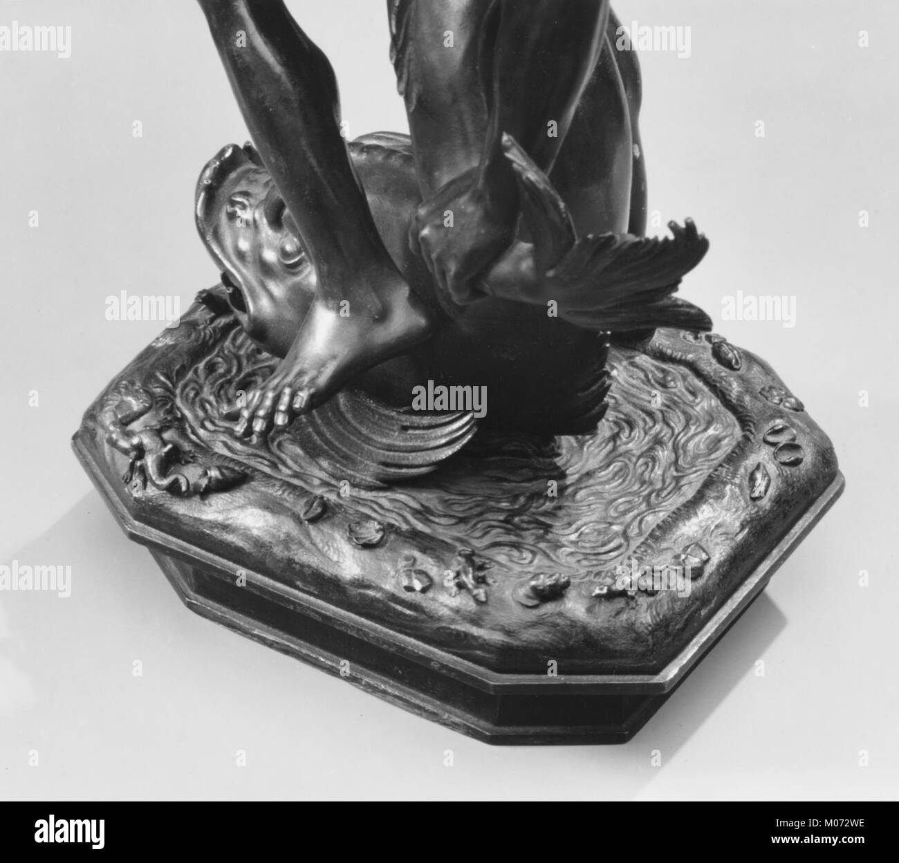 This sculpture of Neptune shows the Roman god of the sea, highlighting ...