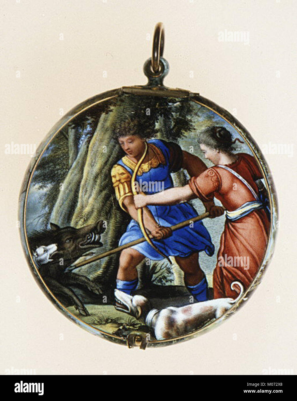 This artwork depicts the Caledonian boar hunt, a mythological event in ...