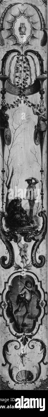 Illustration of January and February from a calendar set, depicting ...