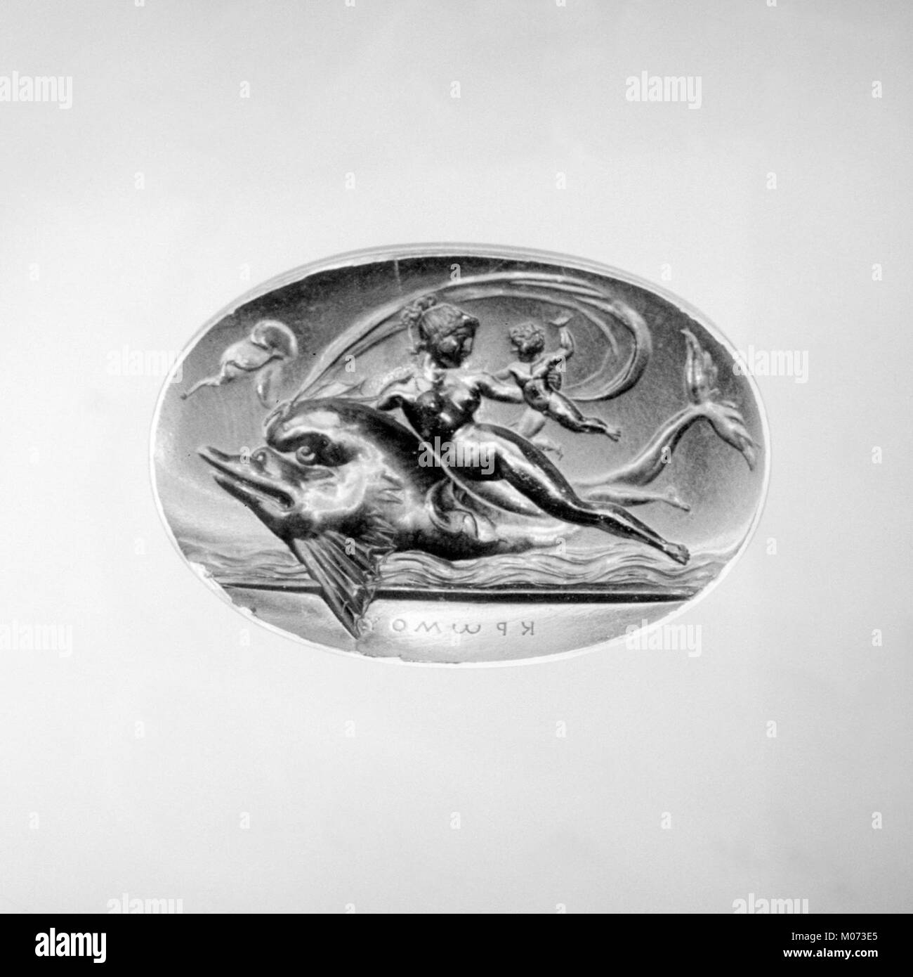 This classical sculpture depicts Ino, a figure from Greek mythology ...