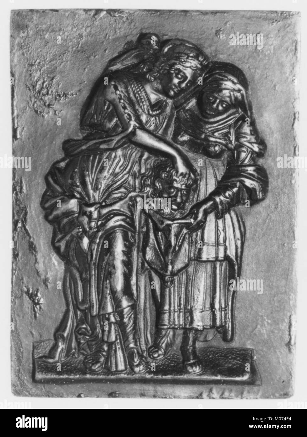 This dramatic artwork depicts the biblical figure Judith holding the ...