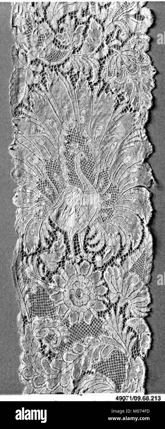 This lappet, a type of decorative cloth or headdress, was used in ...