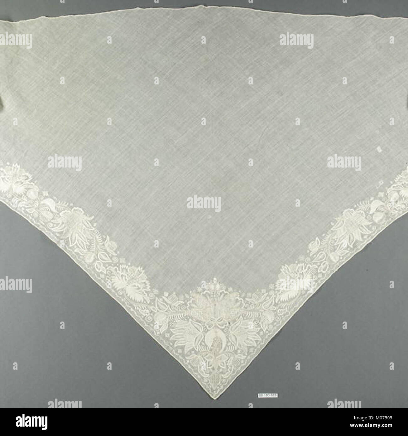A detailed kerchief from the MET collection, illustrating textile ...