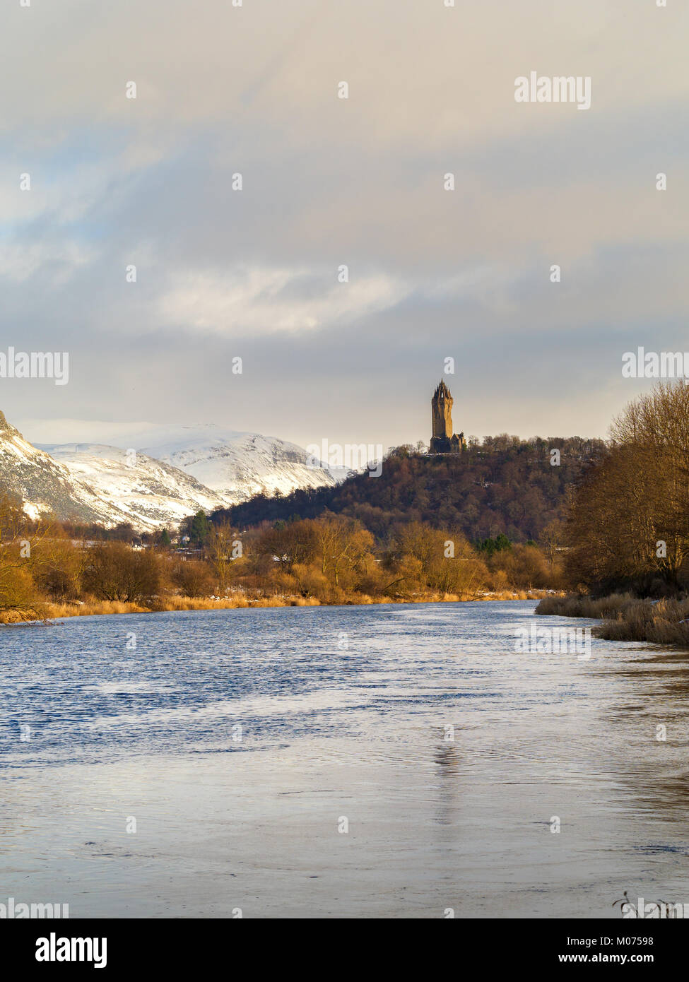 The Wallace Monument as viewed across the River Forth, Stirling ...