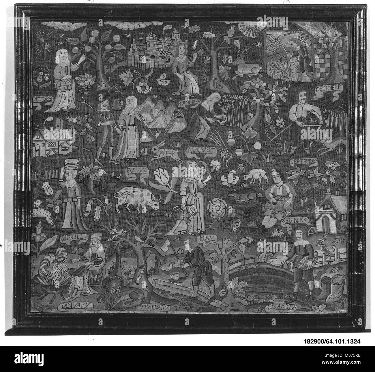 This artwork, 'Labors of the Months,' illustrates the seasonal ...