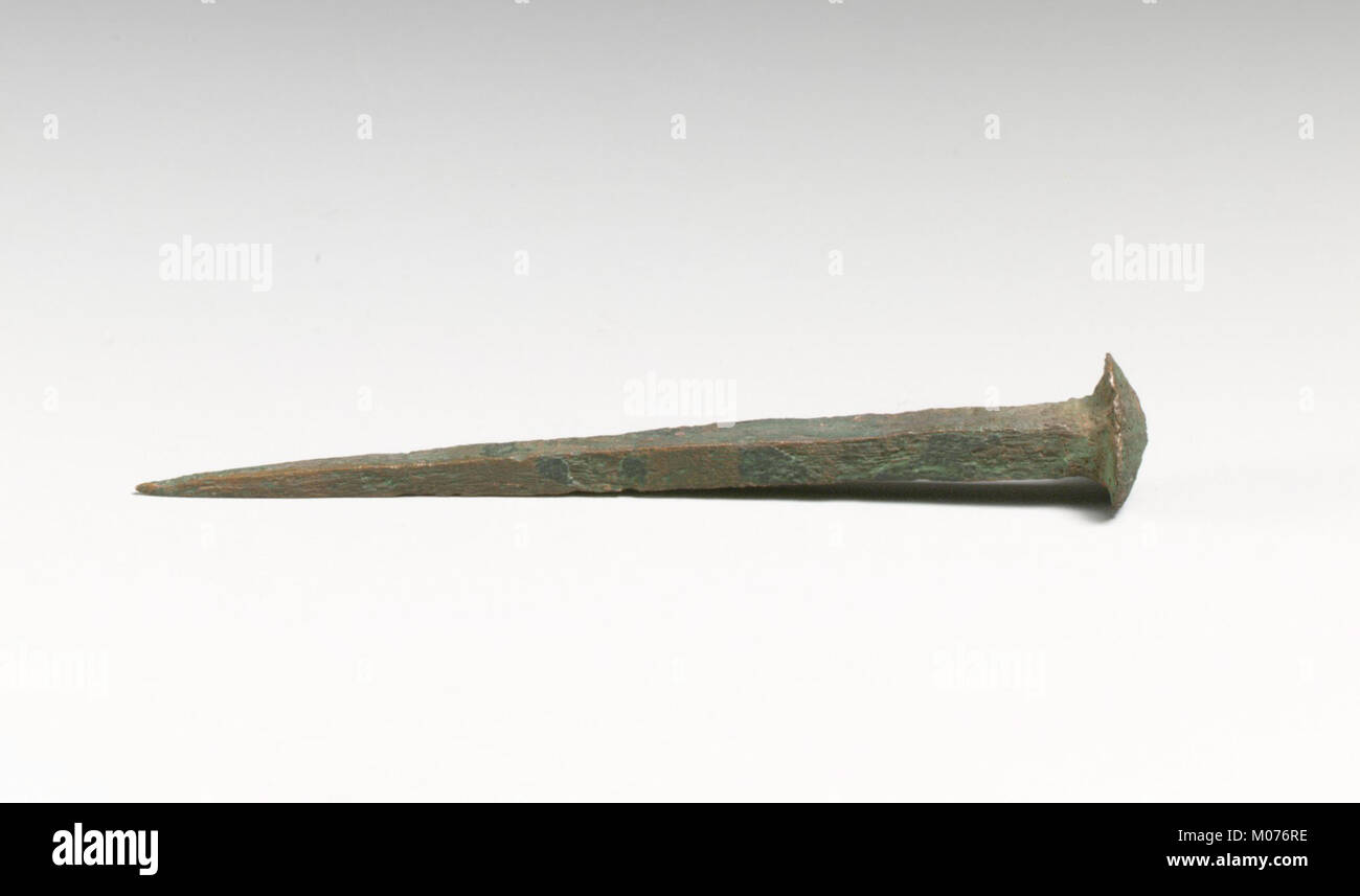 A historical nail from the museum collection, demonstrating the ...
