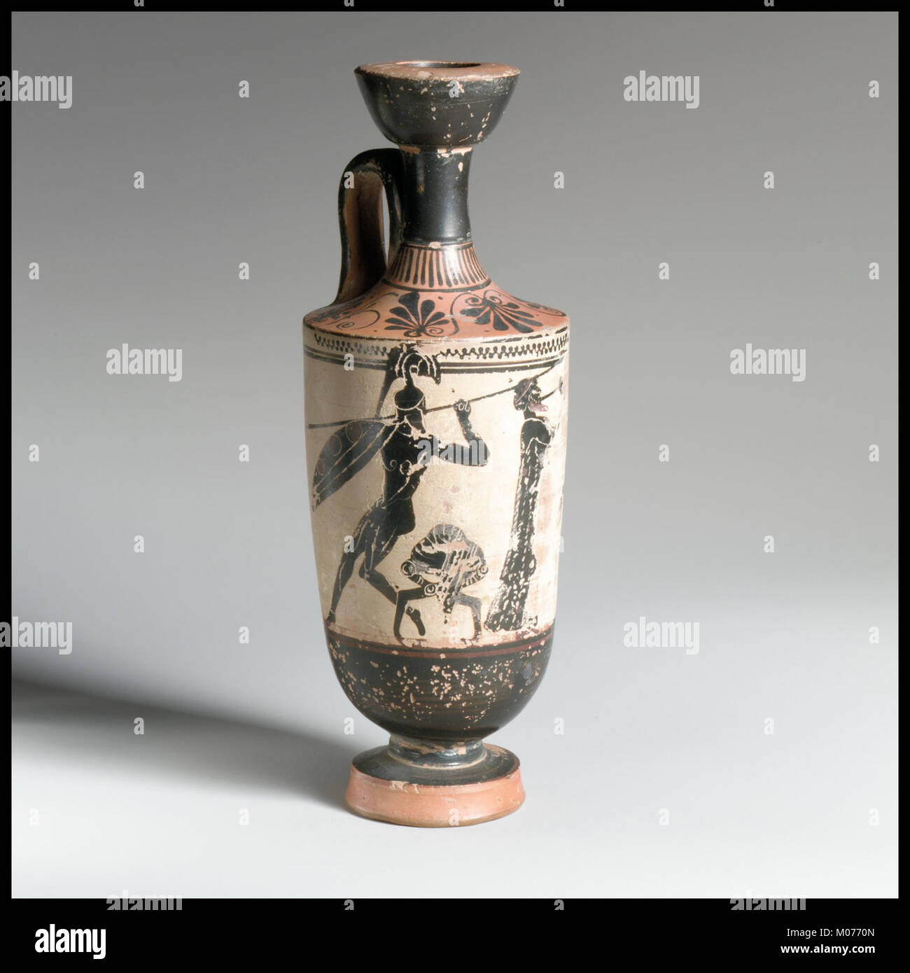 A lekythos, an ancient Greek vessel, from the MET collection, featuring ...