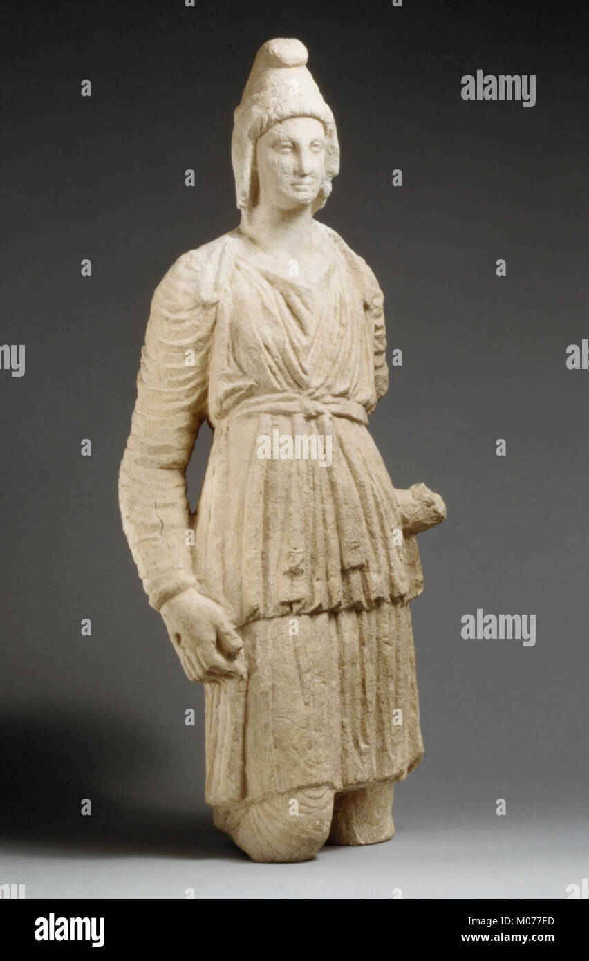 This limestone statue of Artemis Bendis is part of the collection at ...