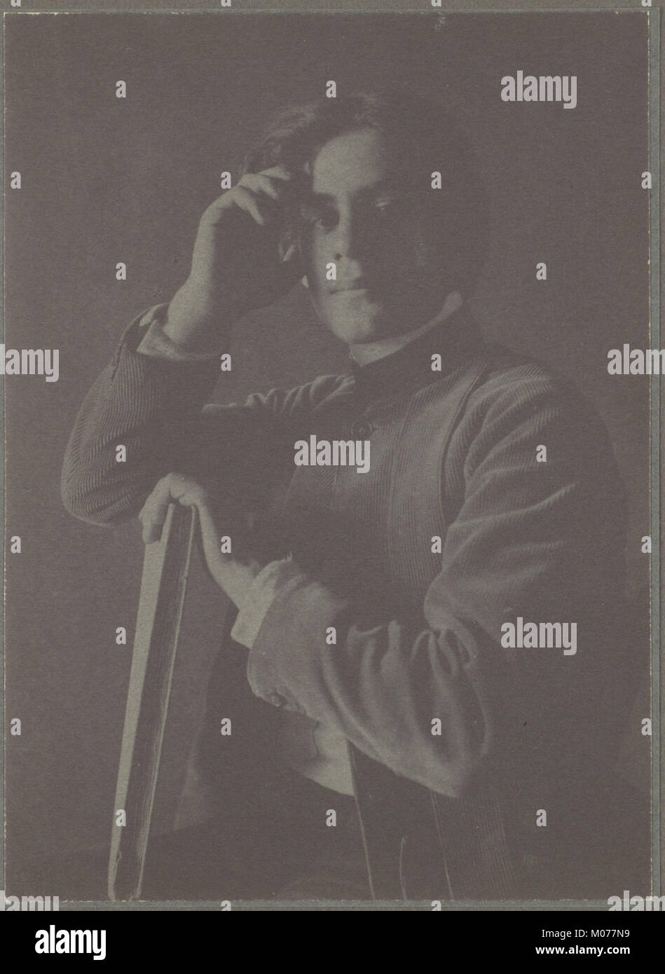 A portrait of Kahlil Gibran, the famous poet and philosopher, with a ...