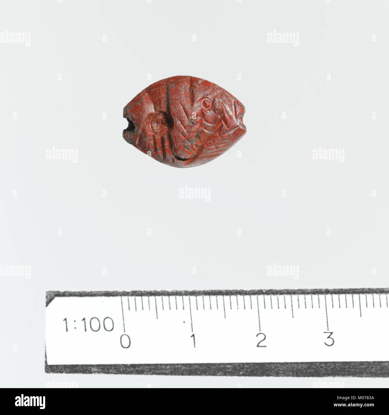 A jasper amygdaloid seal, a semi-precious stone artifact used in ...